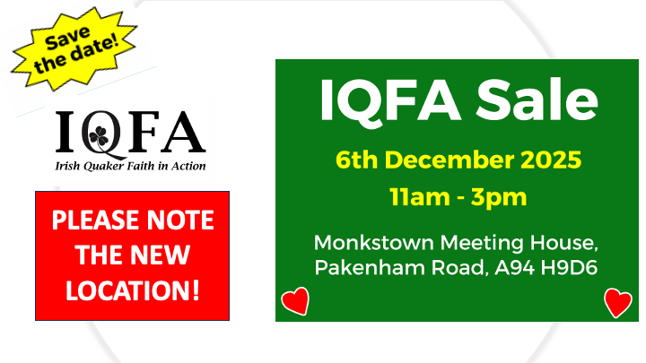 Save the Date – IQFA Sale on 6th Dec at Monkstown Meeting House!